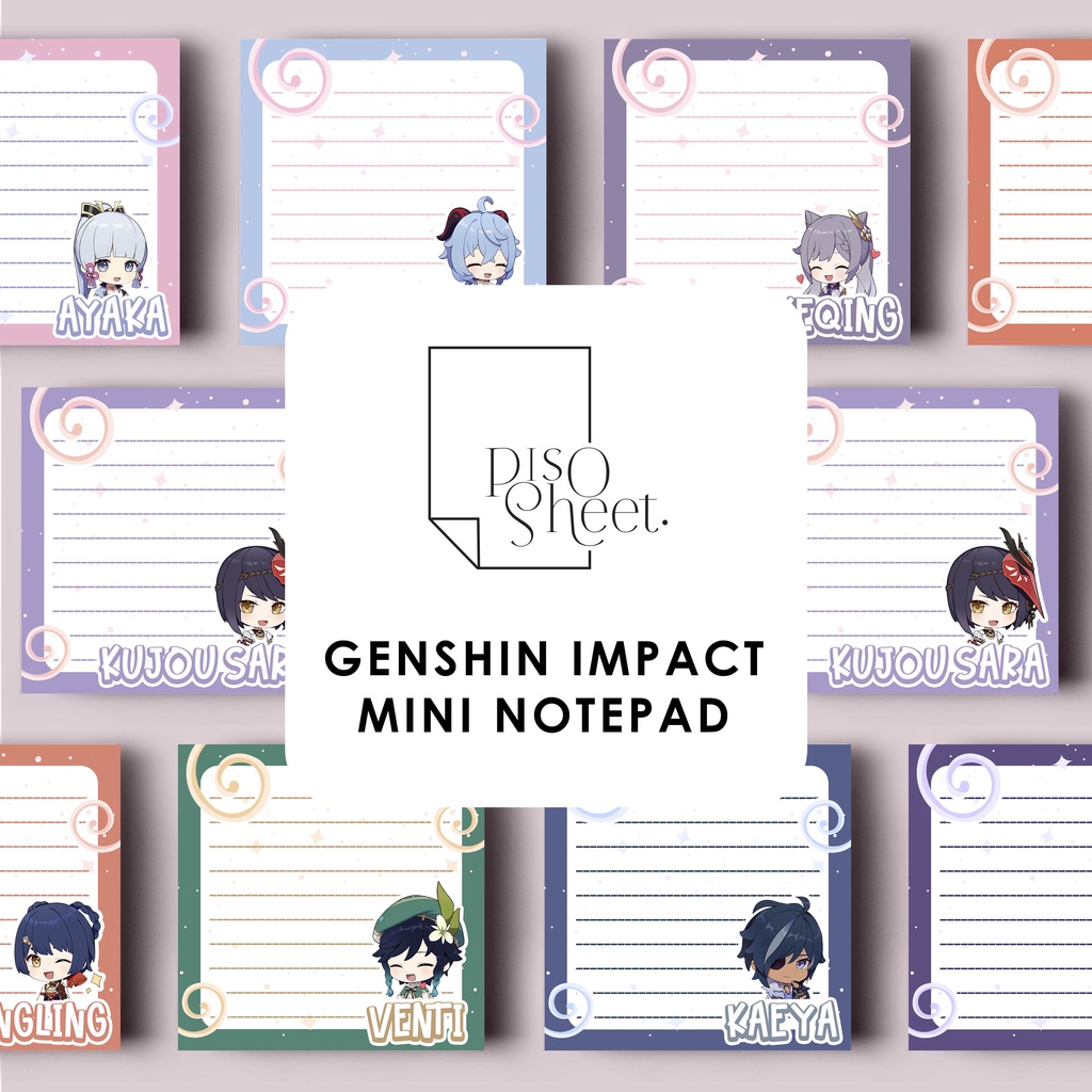 Genshin Impact Fanmade Mini Notepad | Shopee Singapore