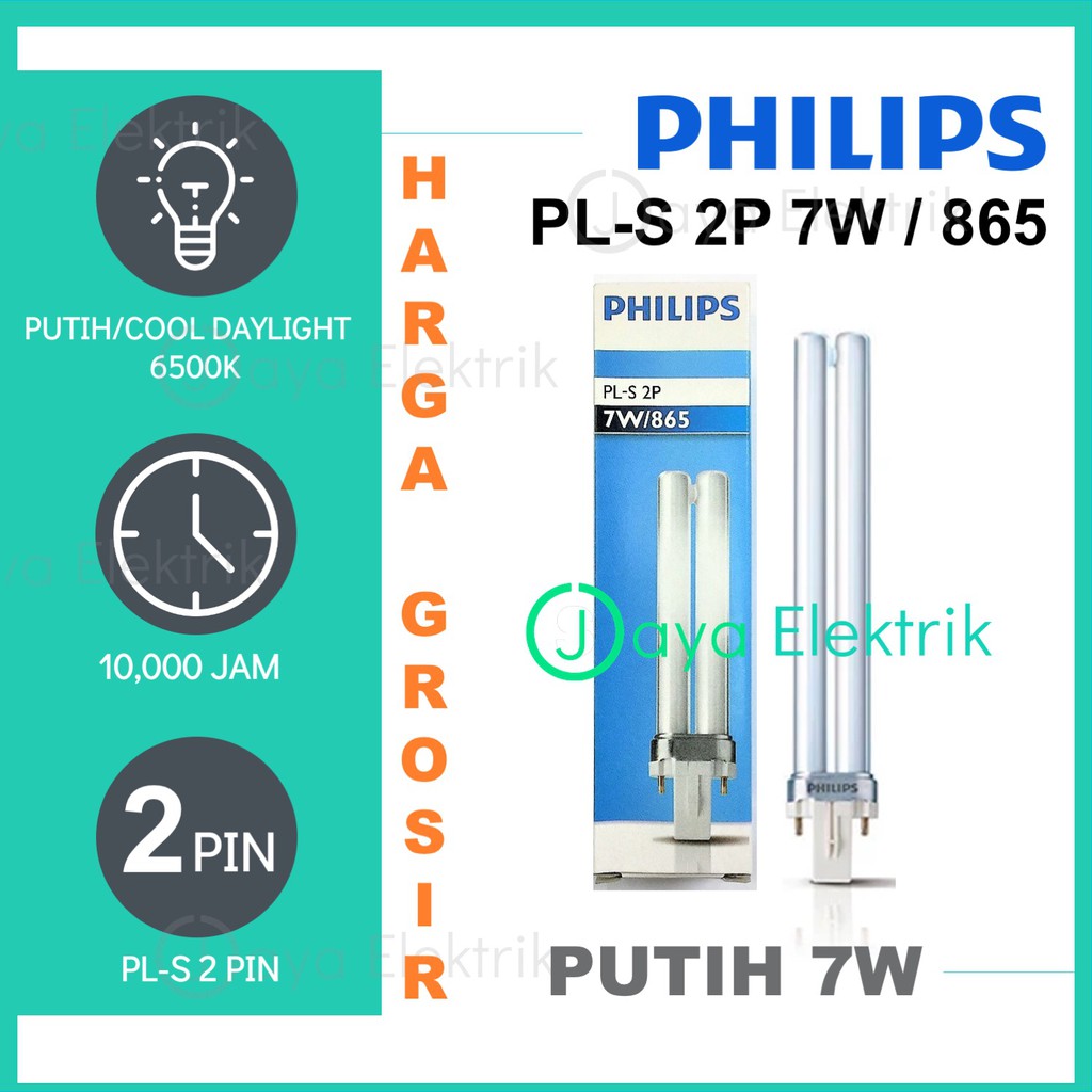Philips pls pl-s 2P 7 Watt 7W 7W 7Watt White 6500K G23 Fitting ...