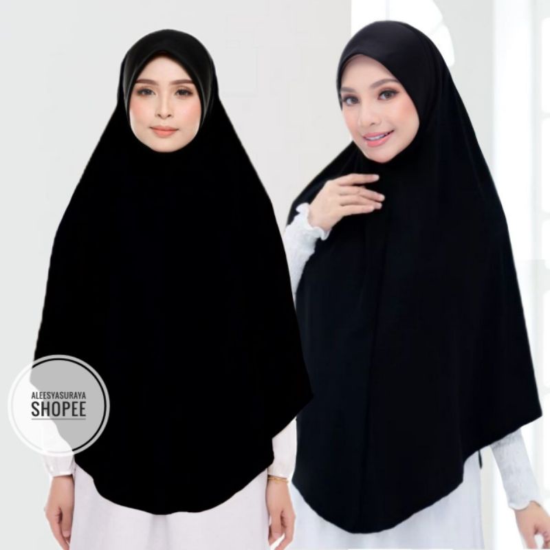HITAM [Berdagu] Khimar Labuh/Tudung Sarung Black Labuh Berdagu Moscrepe ...