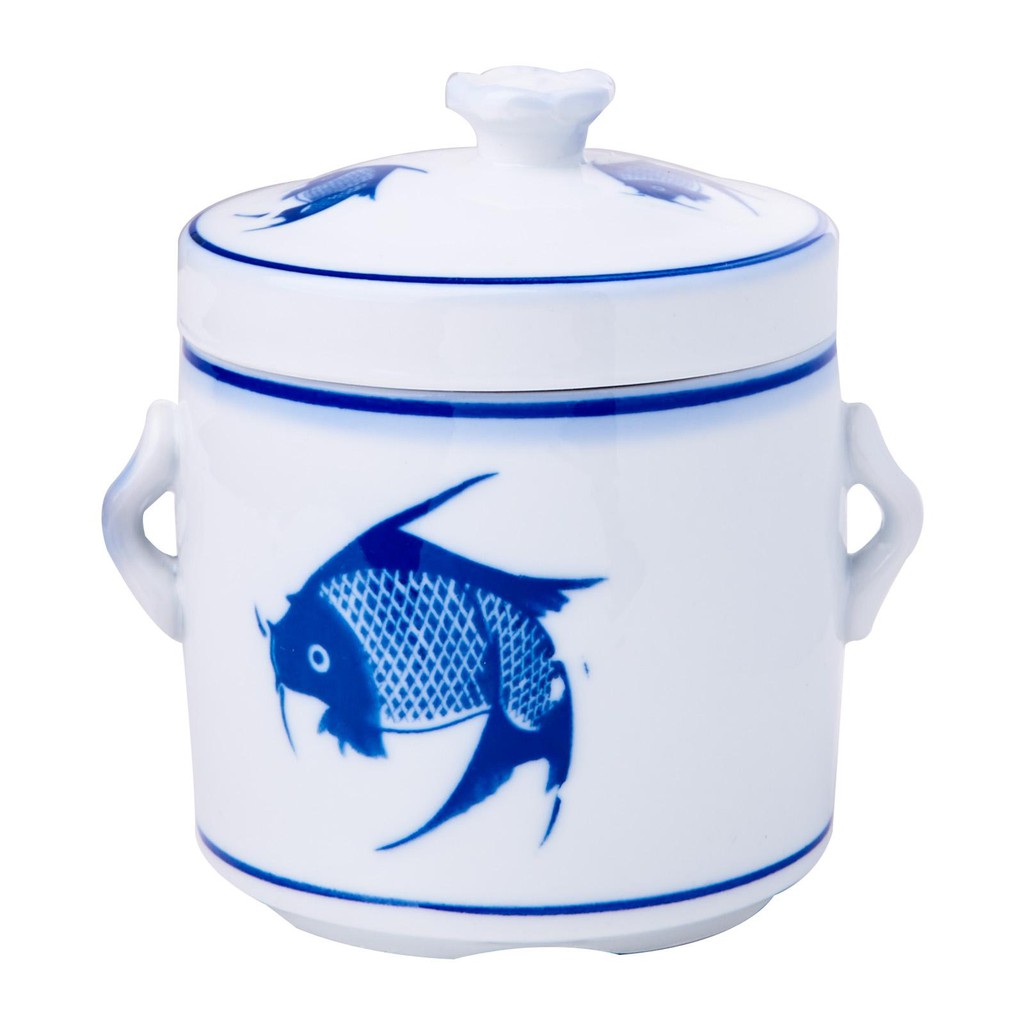 瓷雅 Ciya Blue Carp Porcelain Steam Pot (2 set) | Shopee Singapore