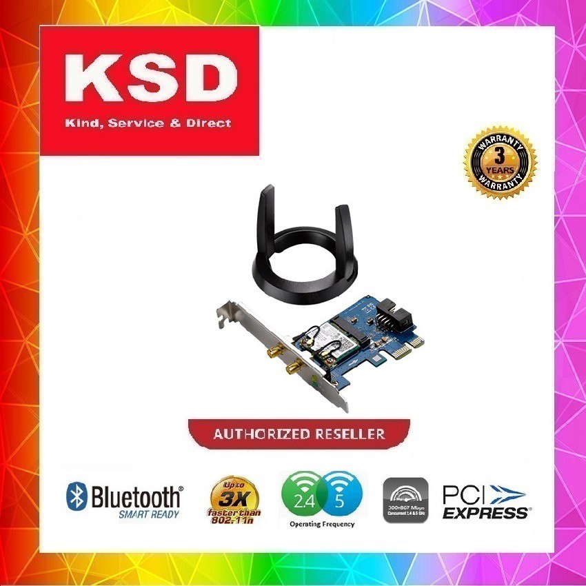 Asus PCE-AC55BT Dual-Band Wireless-AC1200 Bluetooth 4.0 PCI-E Adapter ...