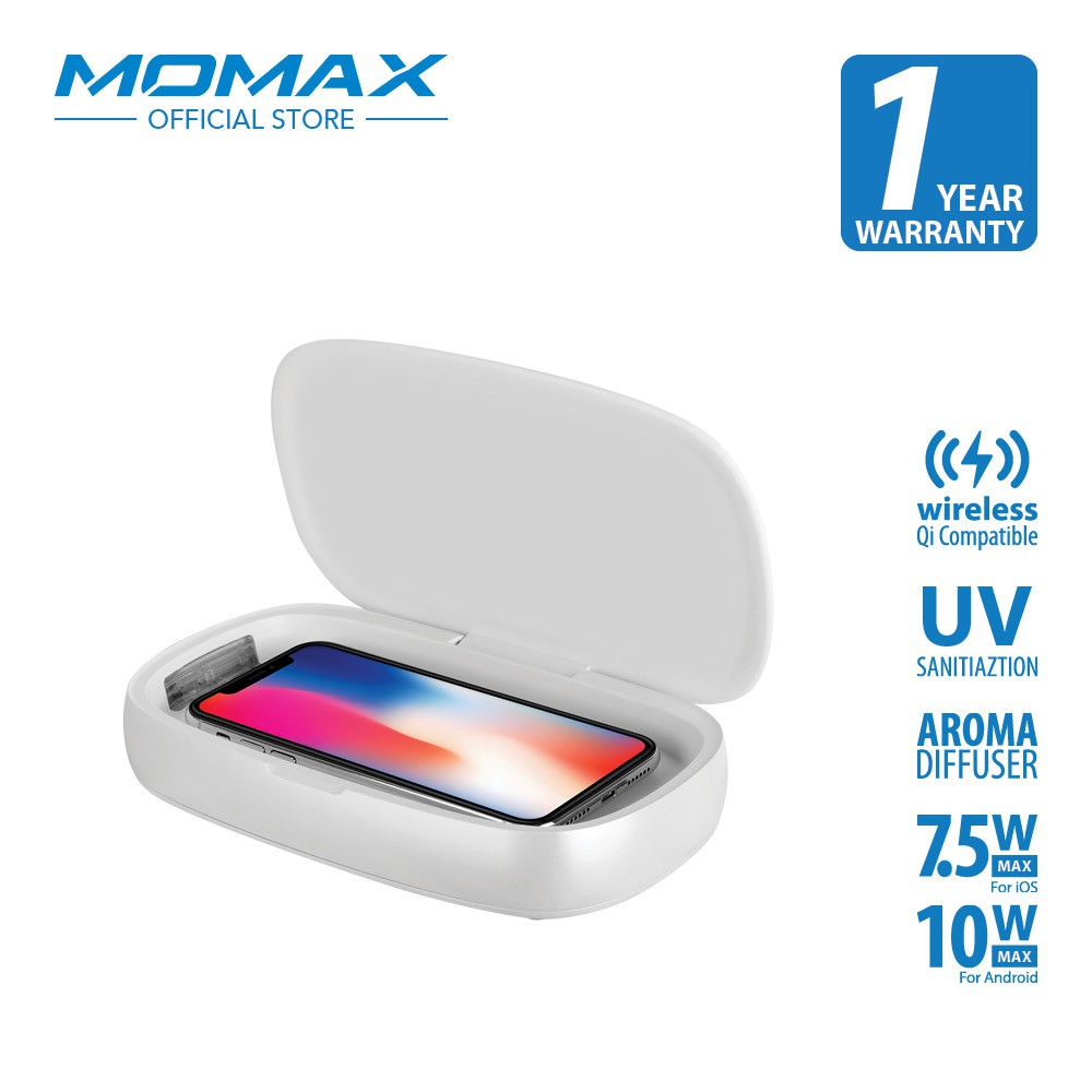 MOMAX QU1W UV Sanitizing Box with Wireless Charging - KILL GERMS ...