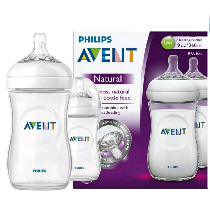 Philips Avent Natural Wide Neck Milk Bottle 260ml (2pcs) | Shopee Singapore