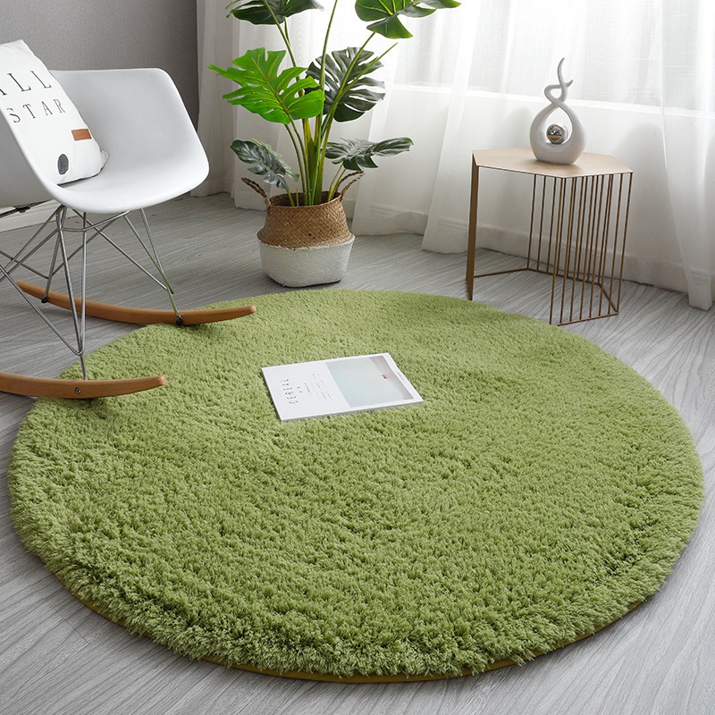 Pure Color Round Carpets Bedside Carpets Area Rugs | Shopee Singapore