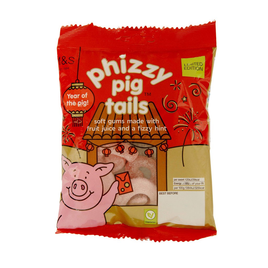M&S Phizzy Pig Tails Soft Gums Made With Fruit Juice And A Fizzy Hint 170g x1 Marks and Spencer ...
