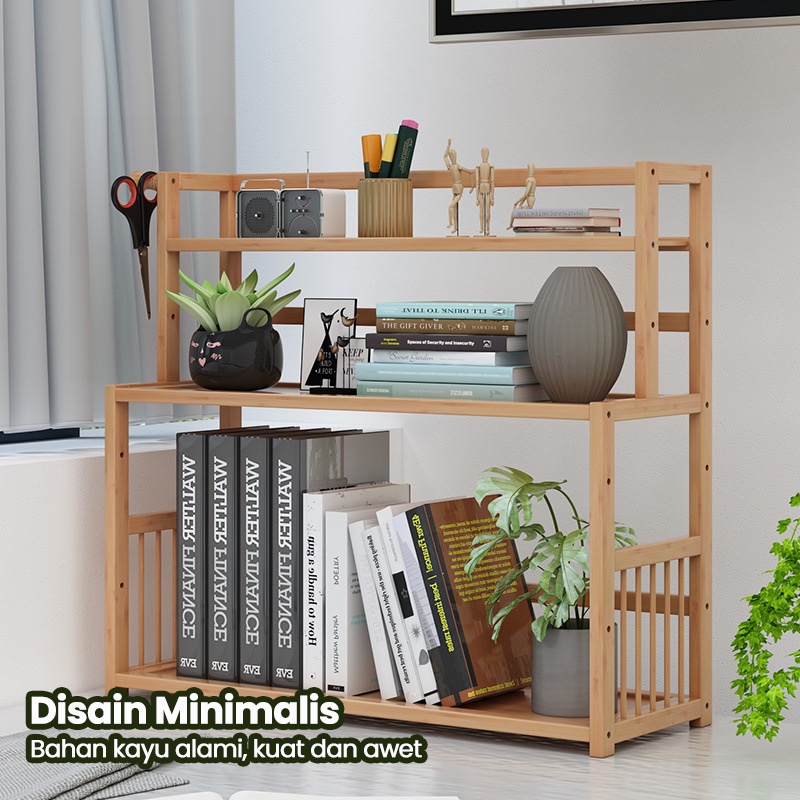 KAYU Starlight Wooden Bookshelf Multipurpose Desk Shelf Stationary ...