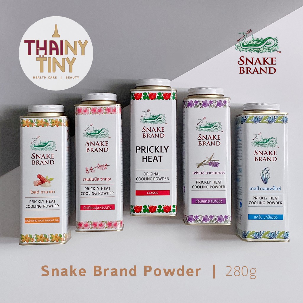 Snake Brand Prickly Heat Cooling Powder 280g Classic Lavender Kelp ...