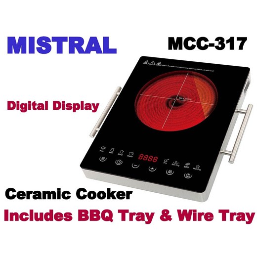 Mistral MCC317 Ceramic Cooker WITH GRILL PLATE 2000W | Shopee Singapore