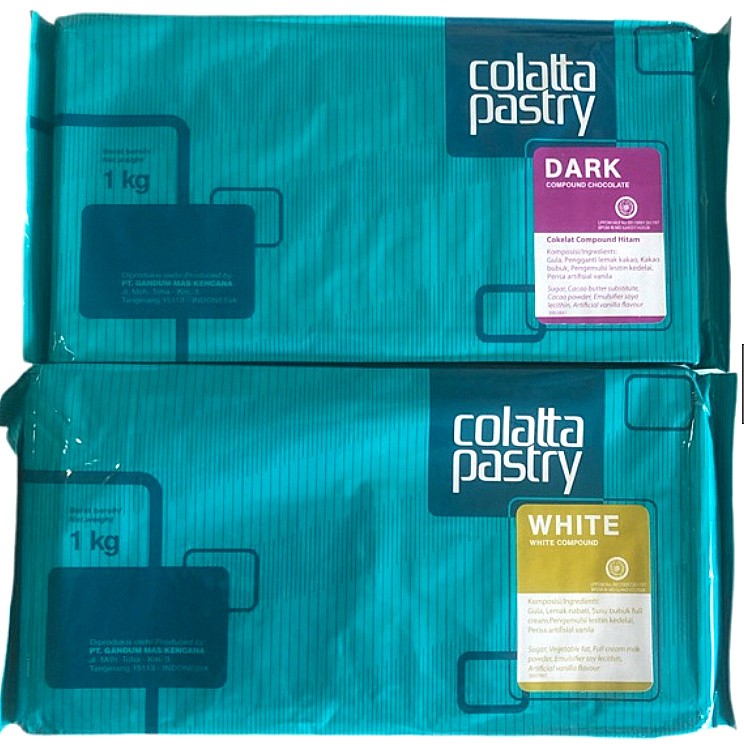 Colatta PASTRY 1 Kg - DARK & WHITE CHOCOLATE COMPOUND - CHOCOLATE BLOCK ...