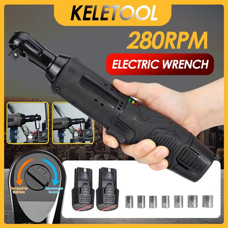12v Impact Wrench Cordless Rechargeable Electric Wrench 3/8 Inch Right ...