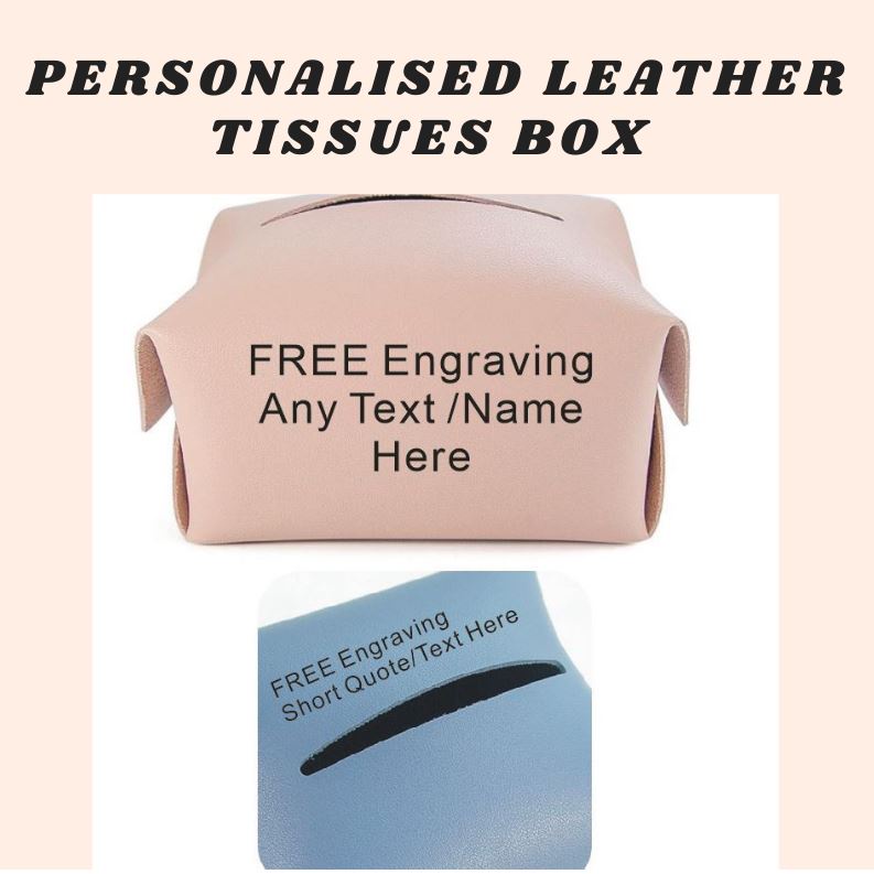 Personalised Engrave Leather Tissues Pouch/Box | Shopee Singapore