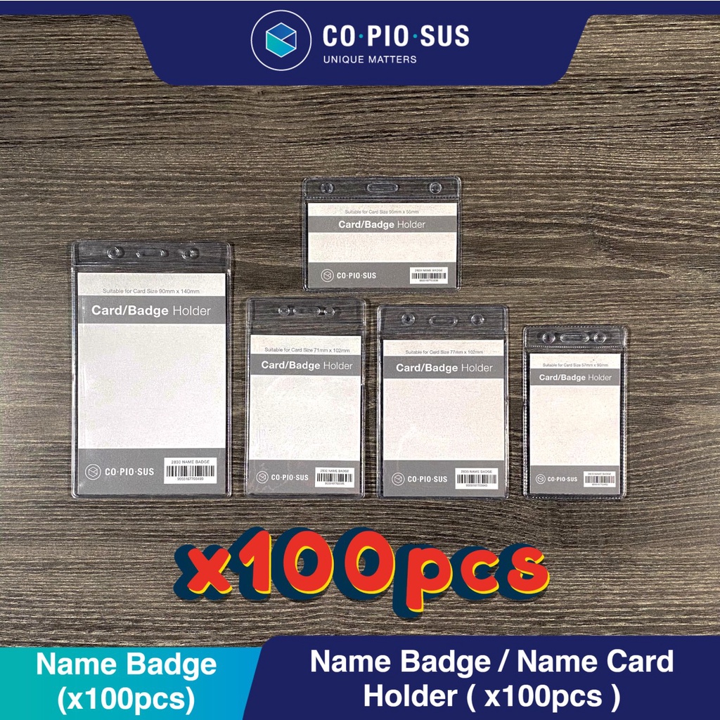 [COPIOSUS] 100Pcs PVC Name Badge Holder - ID Card - Name Tag ...