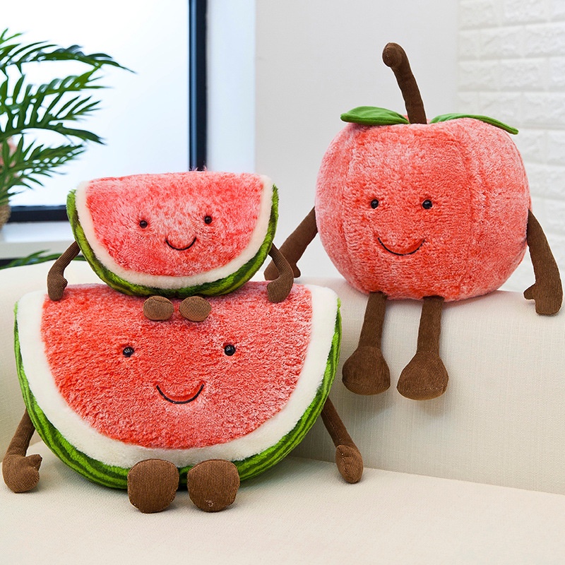 Cute Plant Fruit Cherry Watermelon Home Decor Stuffed Doll Soft Cute ...