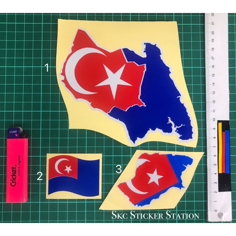 States Peta Negeri Johor Overlapping Reflective Stickers johor negeri ...