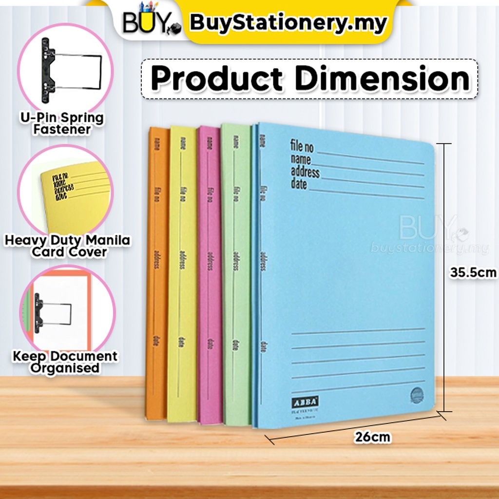 ABBA Mega 102UK Spring File Manila Flat File - (PCS) Paper File Fail ...