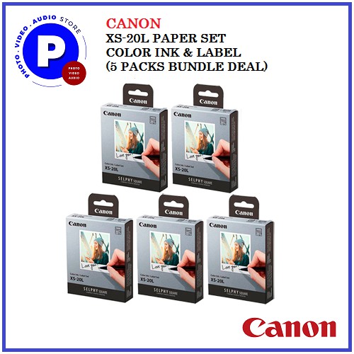 CANON XS-20L PAPER SET/COLOR INK & LABEL (5 PACKS BUNDLE DEAL) | Shopee ...