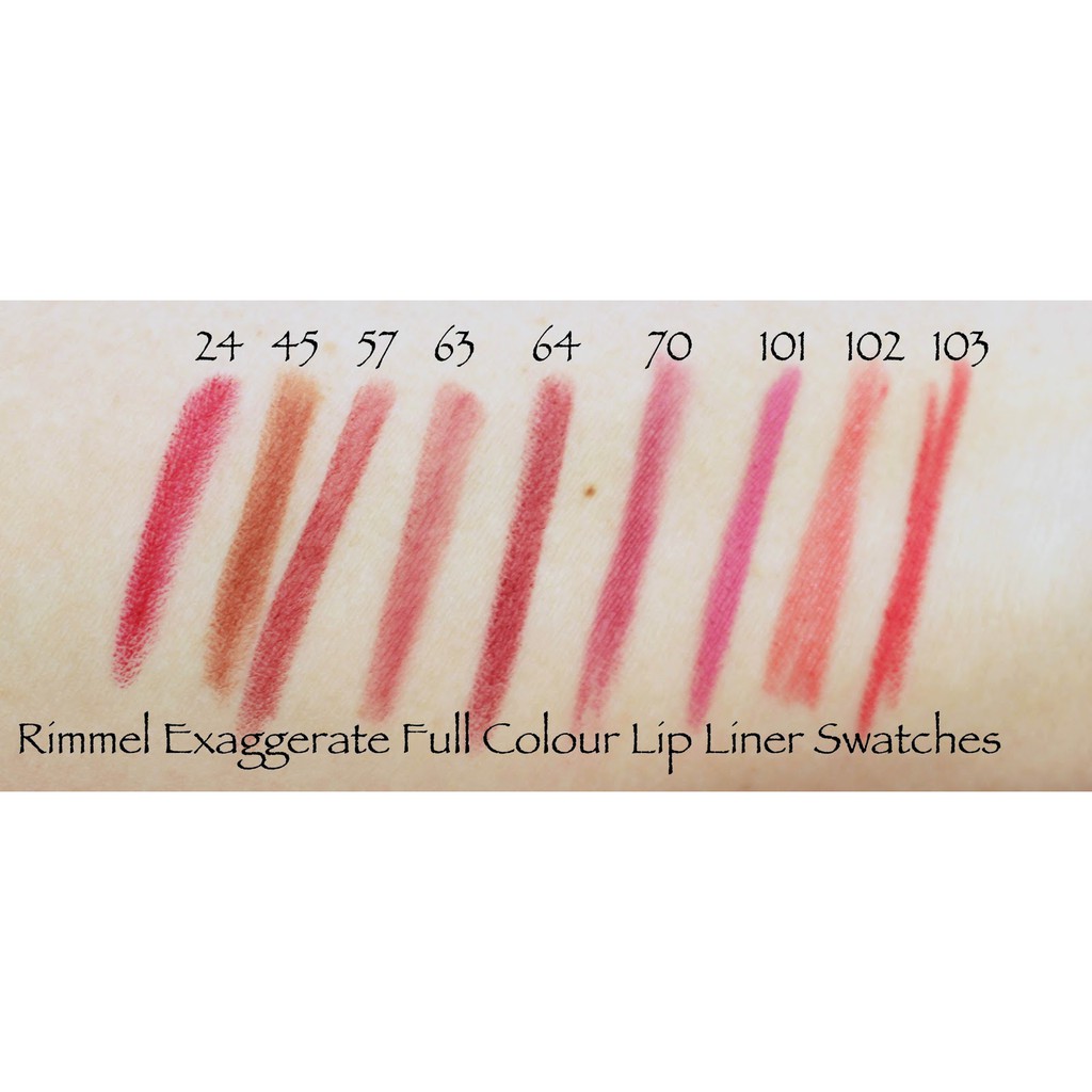 Rimmel Lip Liner Swatches