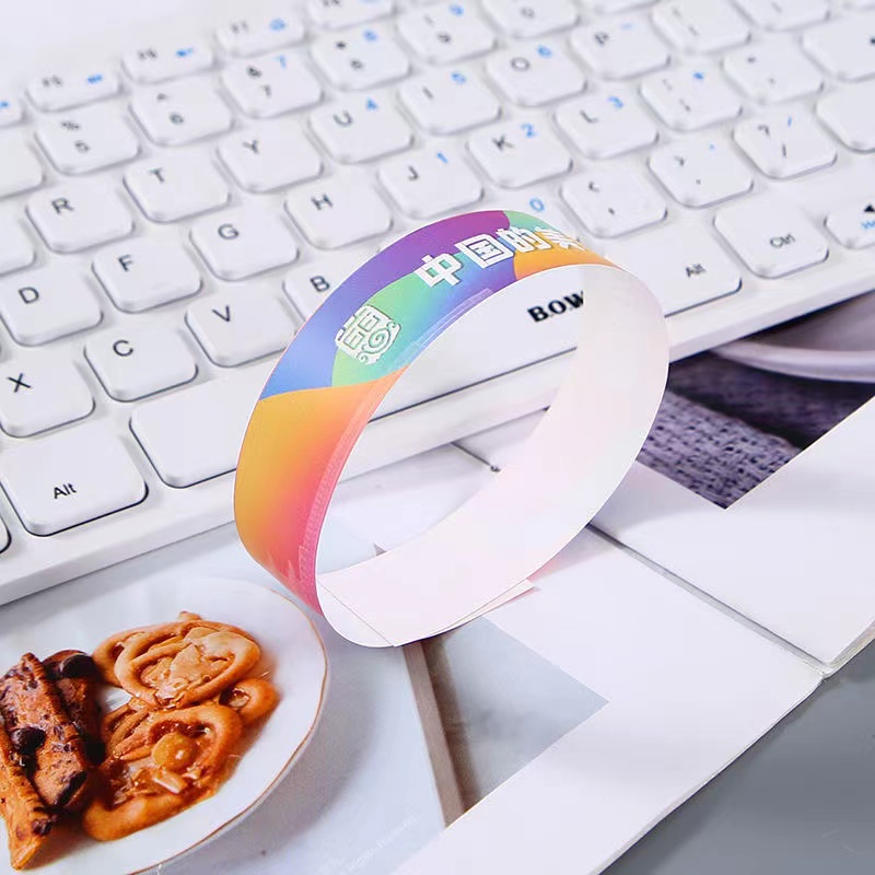 Customized wrist band sticker waterproof wristband disposable tyvek ...