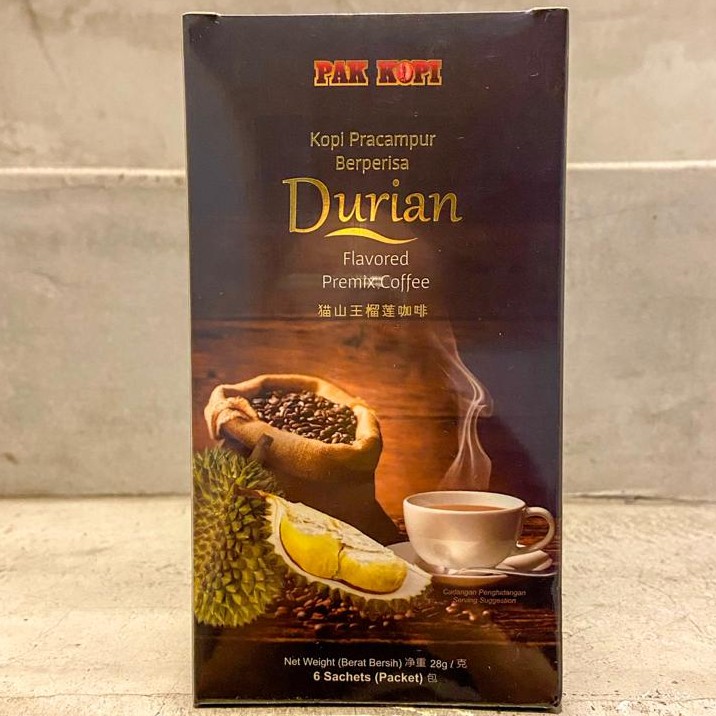 PAK ALI KOPI DURIAN (6 Sachet x 28g) Flavored Premix Coffee Kopi ...