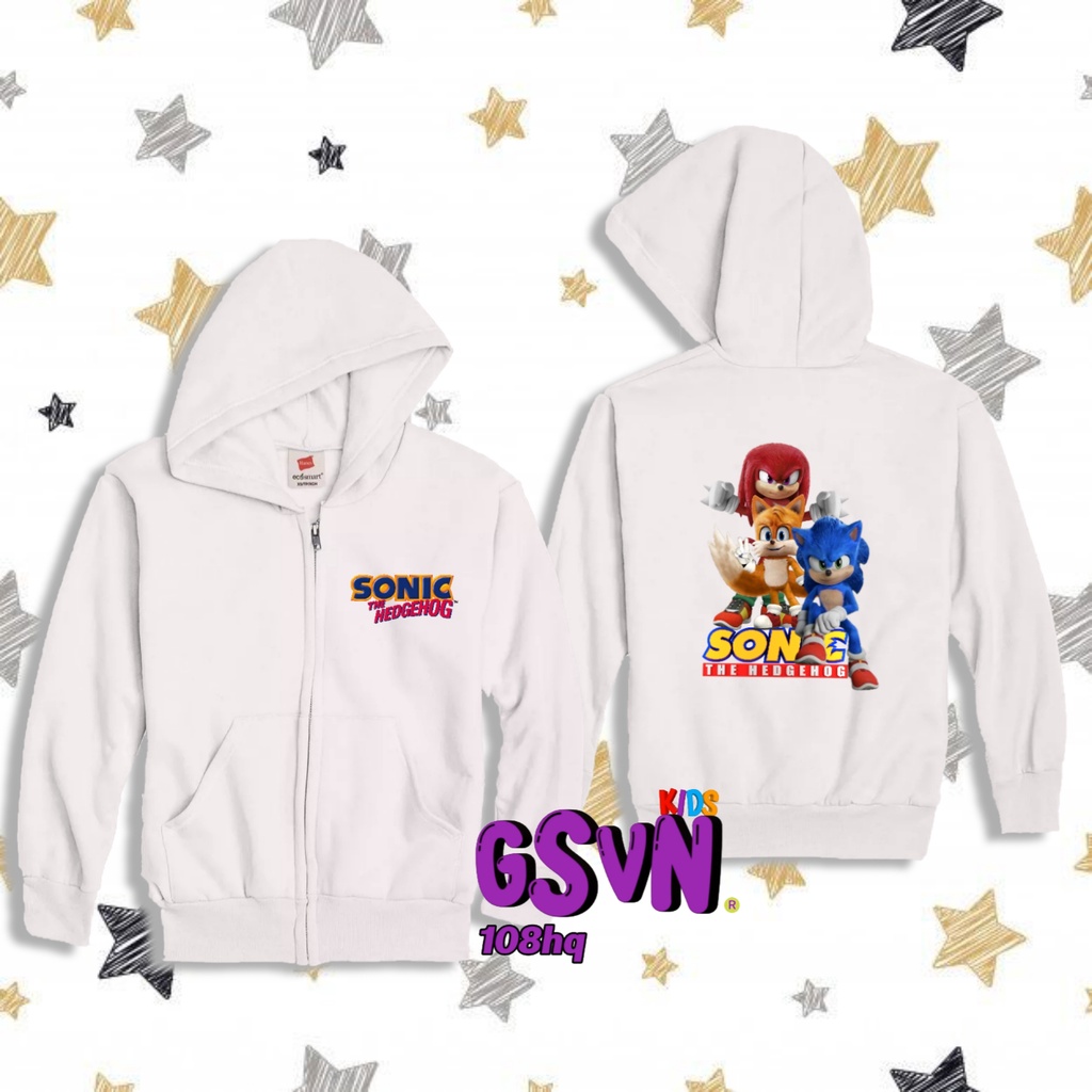 Children's Jacket - Hoodie Zipper the Sonic Show the Hedgehog Sonic the ...