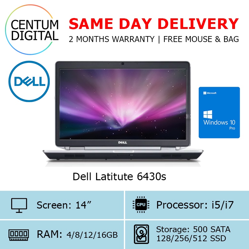 Refurbished Dell Latitude 6430s i5 i7 Core 4/8/12/16 GB RAM 500 SATA ...