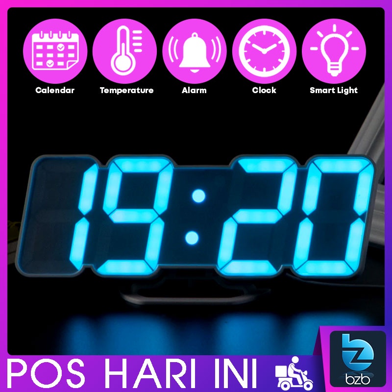 Multifunction 3D LED Digital Alarm Clock Date Time Display Table Wall ...