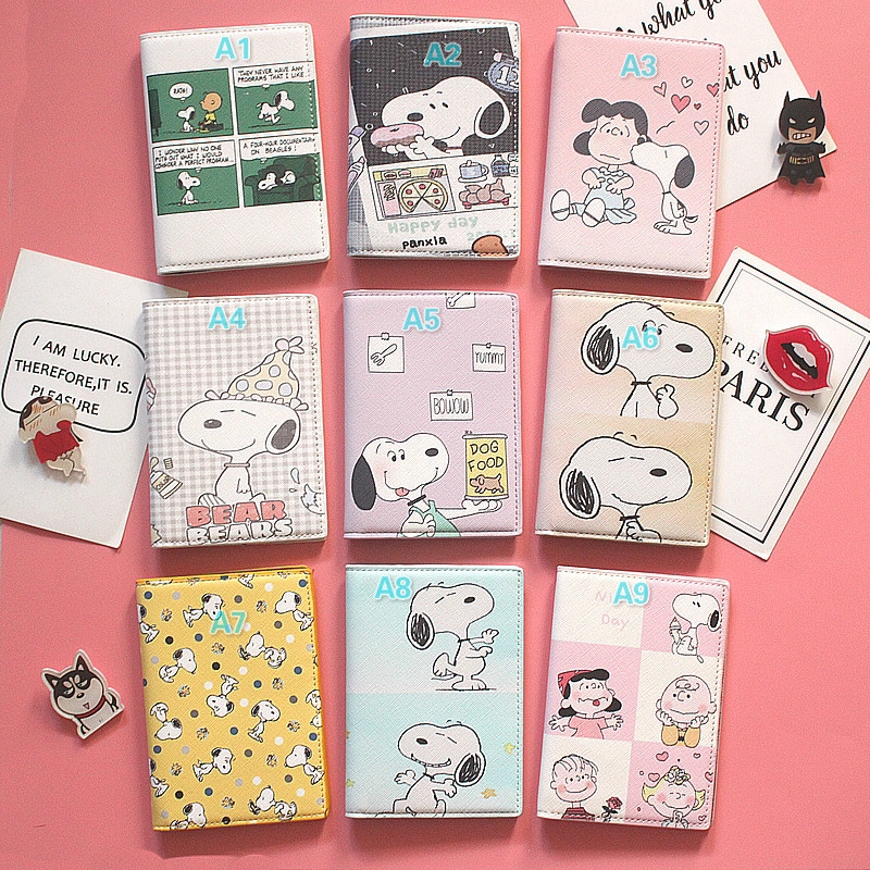 Snoopy cartoon anime passport holder waterproof passport holder ticket ...