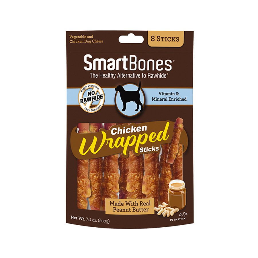 SMARTBONES CHICKEN WRAPPED PEANUT.BUTTER 200G (8 PIECES) | Shopee Singapore