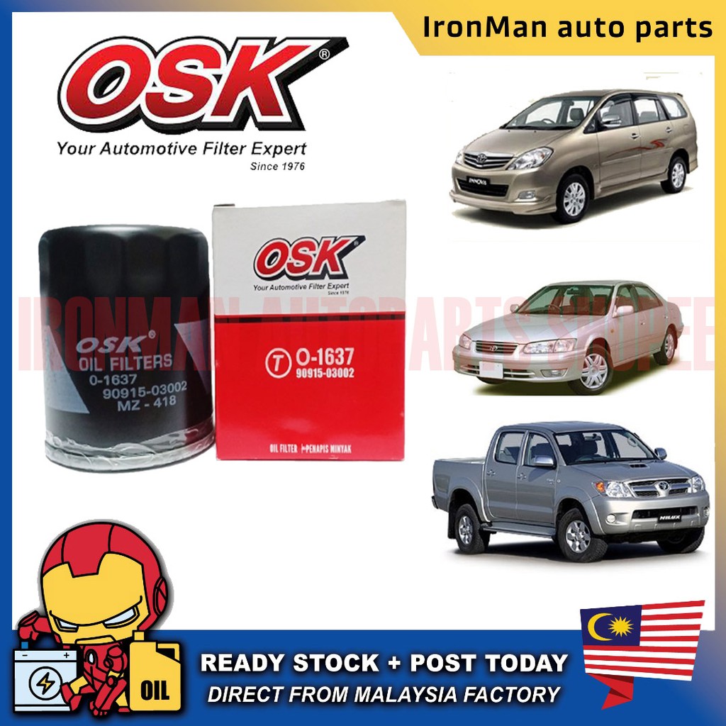 OSK AUTOMOTIVE CAR REPLACEMENT PARTS CAR FILTER OIL FILTER TOYOTA HILUX ...
