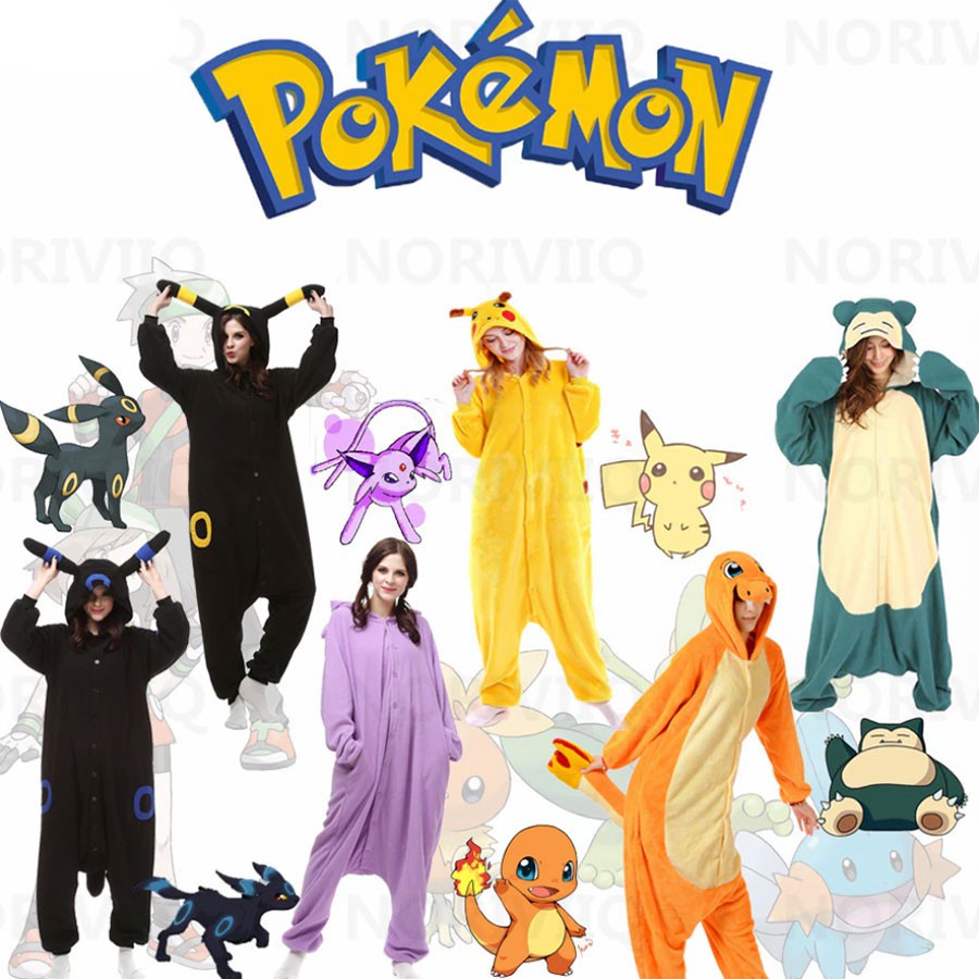 Pokemon Kigurumi Sleepwear Polar Onesie Sleepwear Adult Anime Yellow ...