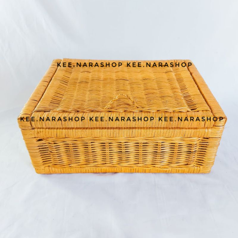 Rattan box with wooden frame / rattan hamper box / rattan box with top ...