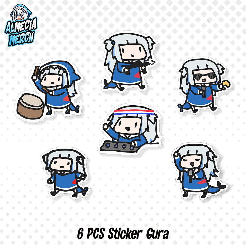 Sticker Gawr Gura Chibi/Sticker Hololive Gawr Gura Midget/Sticker HP ...