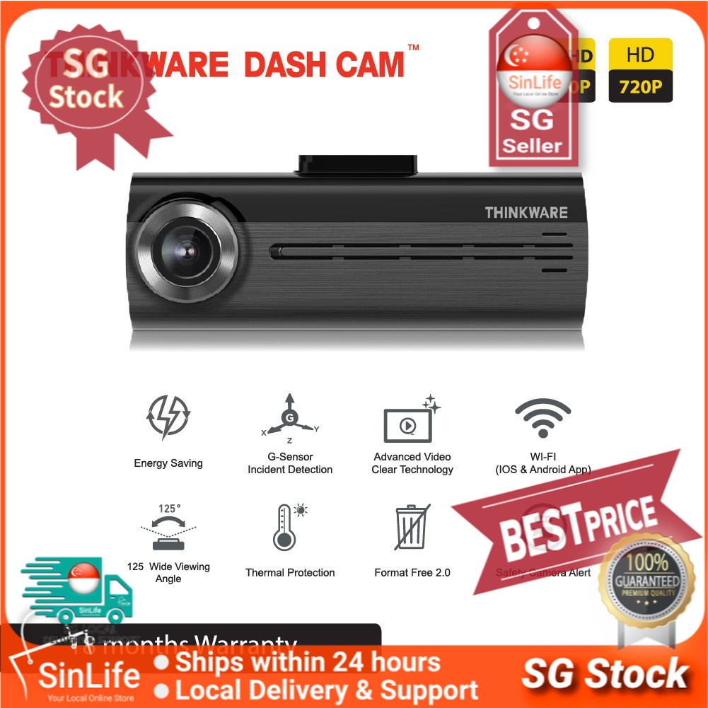 [SG Stock] Thinkware F200 2-CH FHD 1080P Front/Back Car Dashcam w SD ...