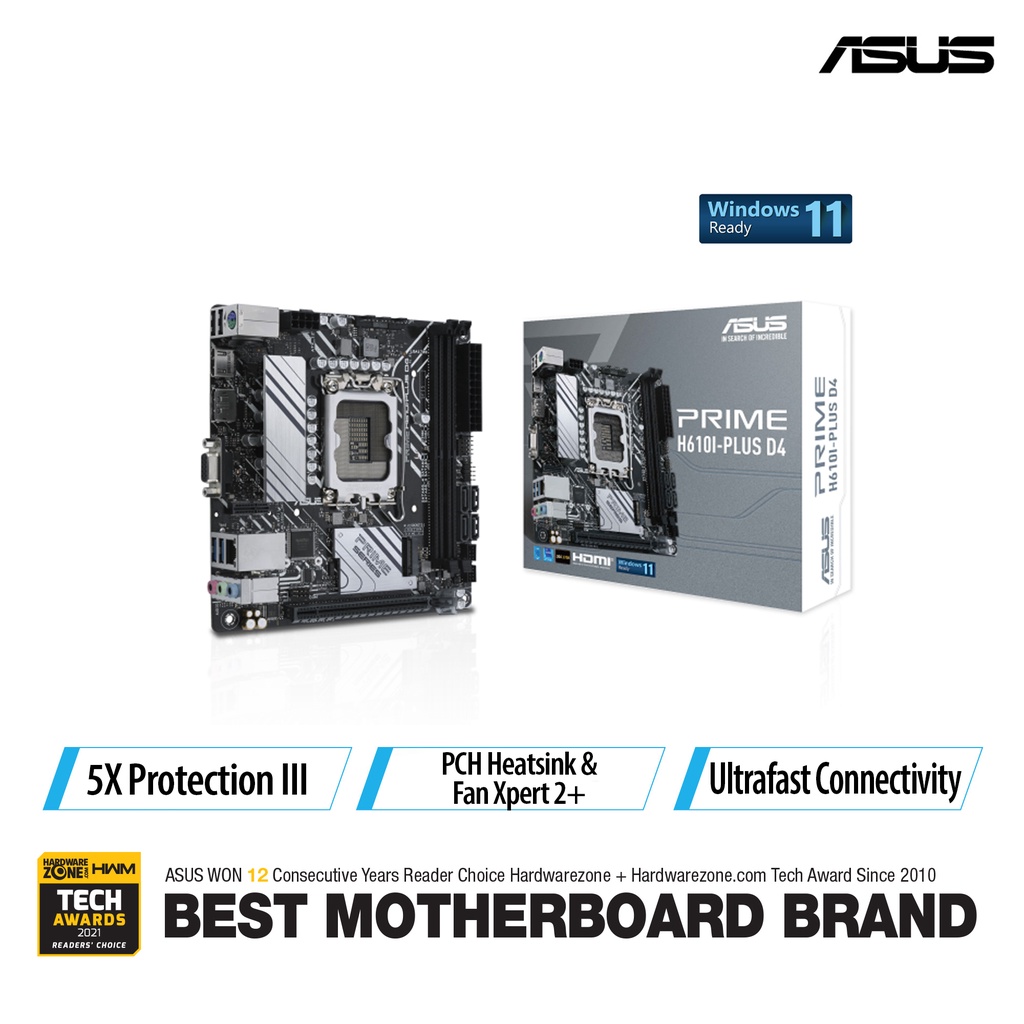 ASUS PRIME H610I-PLUS D4 Intel H610 LGA 1700 Mini-ITX motherboard ...