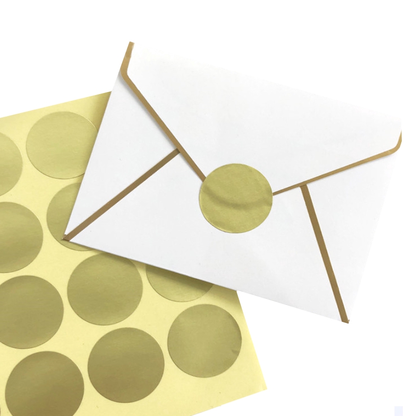 160pcs/pack Round Gold Mini DIY Multifunction Adhesive Sealing Sticker ...