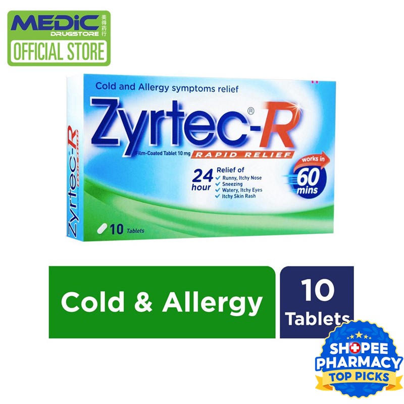 Zyrtec R Rapid Relief Film-Coated Tablet (10x10mg) | Shopee Singapore