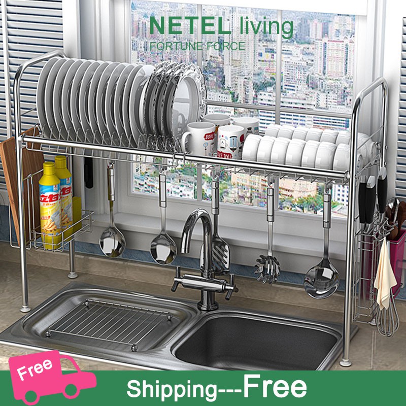 NETEL Stainless steel sink rack Kitchen drain rack Cutlery storage rack ...