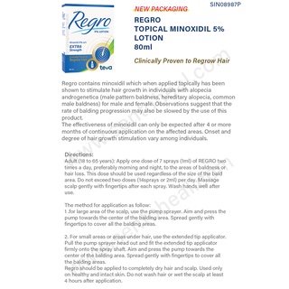 REGRO (topical minoxidil) 5% Hair Lotion 80ml-Clinically proven to ...