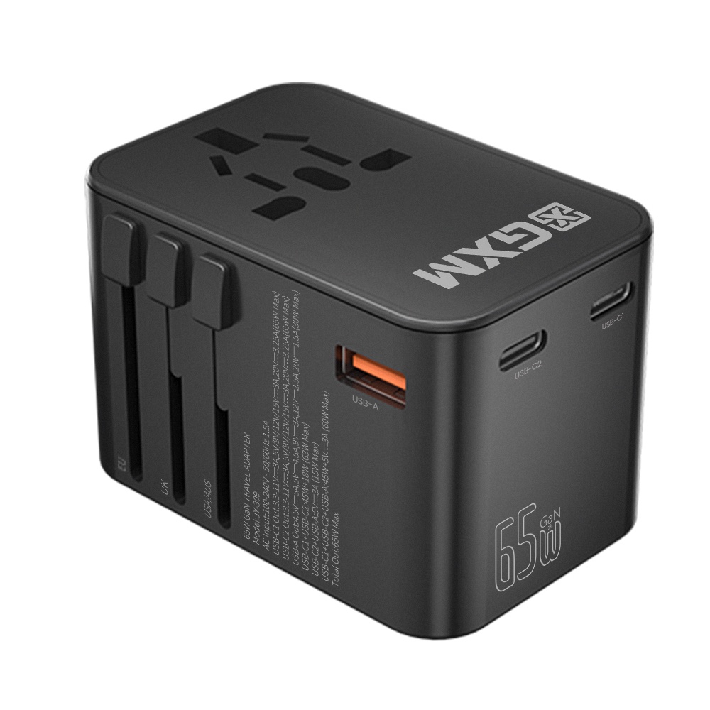 GXM 65W Travel Adapter GaN Wall Charger Type C Fast Charge PDUSB EU US ...