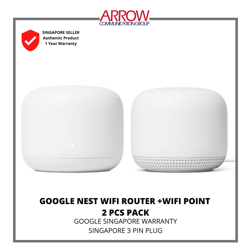 GOOGLE NEST WIFI 2 PACK / 1 YEAR GOOGLE SINGAPORE WARRANTY | Shopee ...