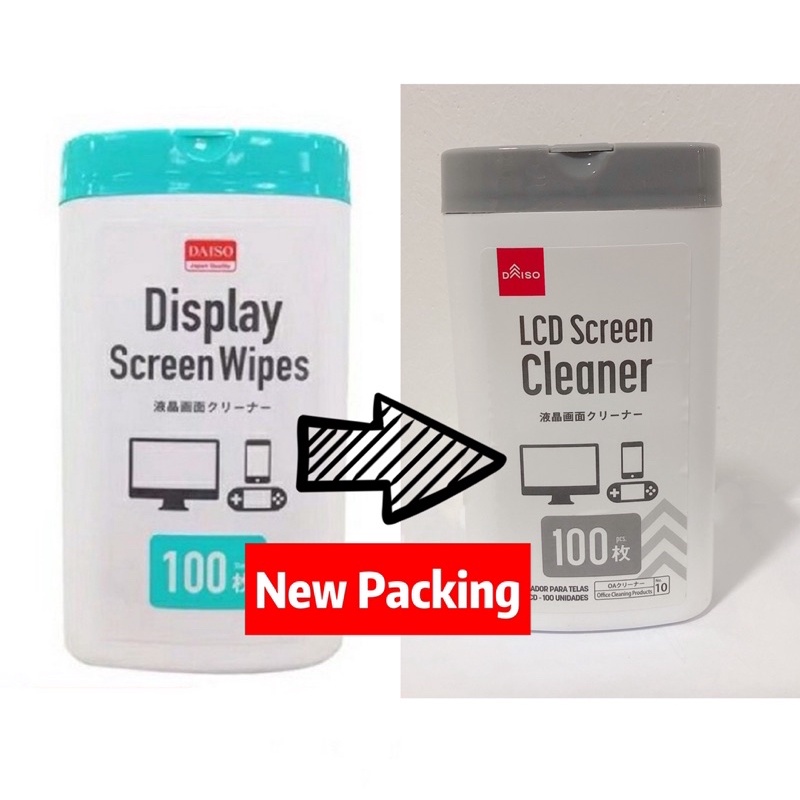 Daiso Display Screen Wipes 100pcs LCD Screen Cleaneewet tissue laptop ...