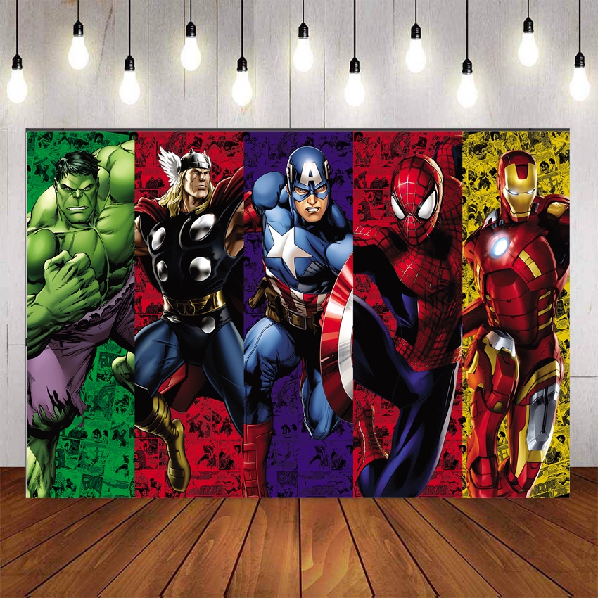 Batman Superheros Backdrops Cartoon Boy Birthday Party Photography ...