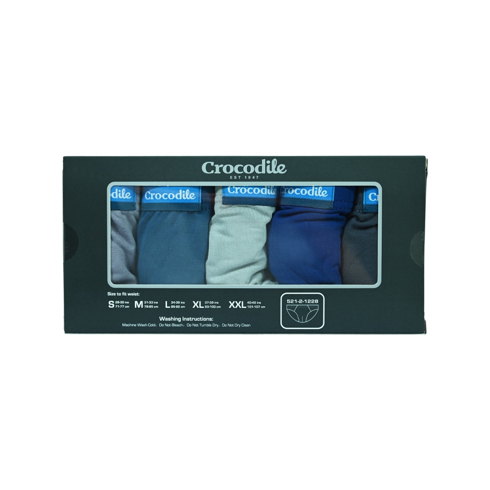 Crocodile 5-Pcs Iconic Basic Men's Underwear(95% Bamboo 5 % Spandex ...