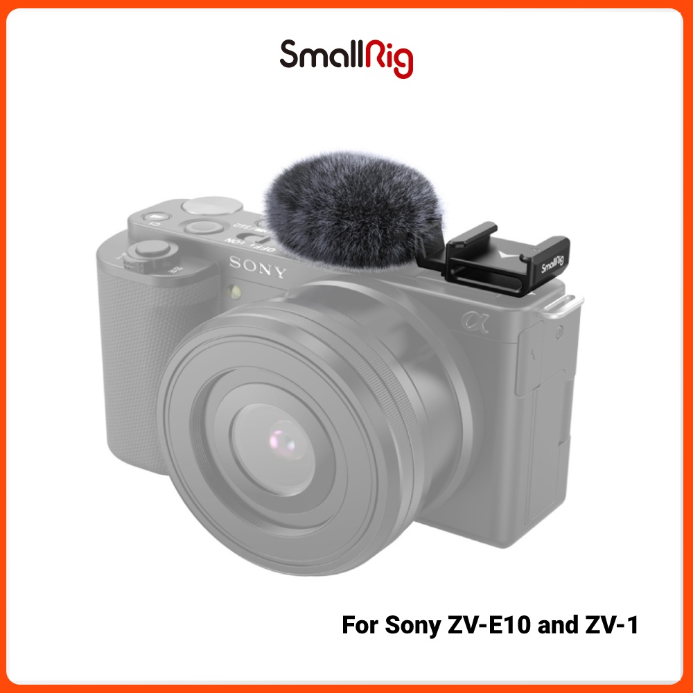 SmallRig Cold Shoe Adapter with Windshield for Sony ZV-E10 and ZV-1 ...