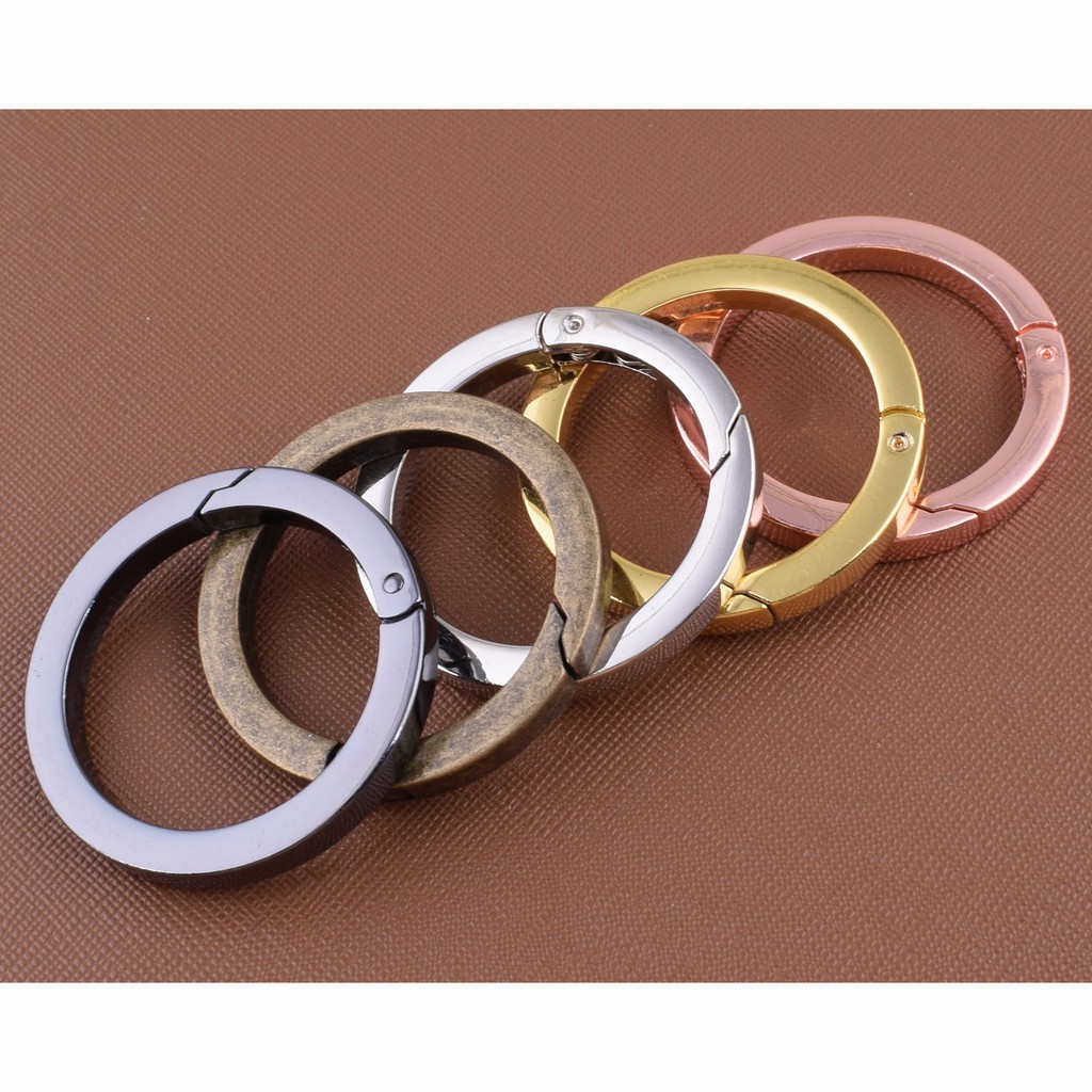Spring Gate Rings Push Snap Hook,35MM Metal Flat Round O-Ring Clasp ...
