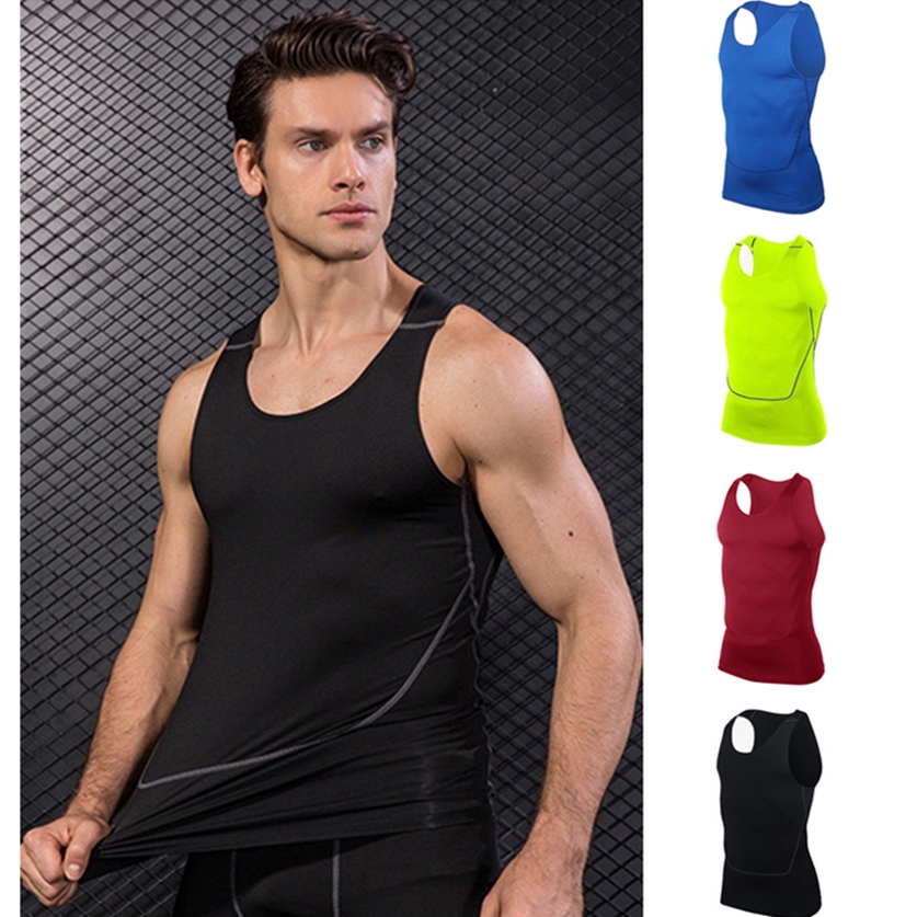 [Ready stock] Men's Muscle Bodybuilding Compression Tight Tank Singlet ...