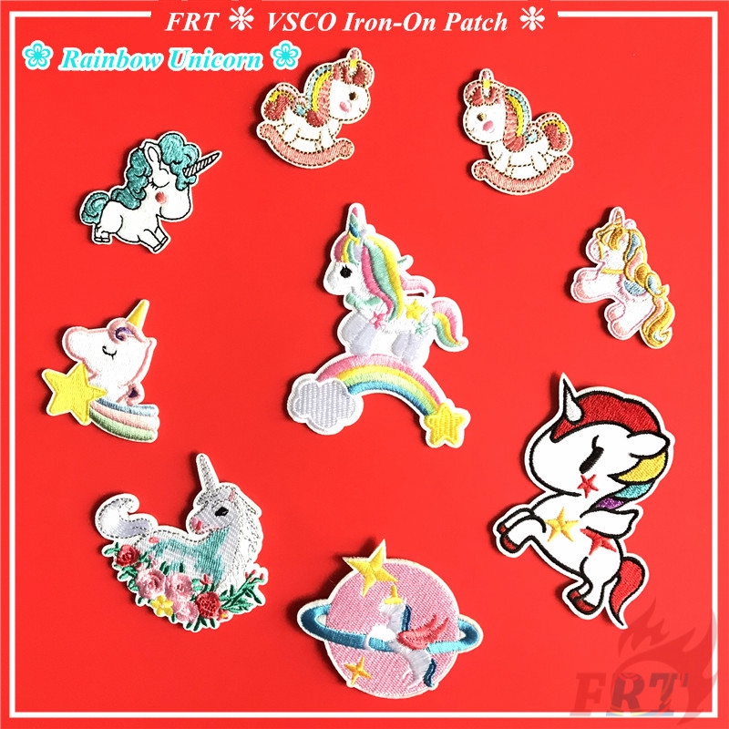 ☸ Rainbow Unicorn - VSCO Patch ☸ 1Pc Dream Colorful KAWS DIY Sew on Iron on Badges Patches ...