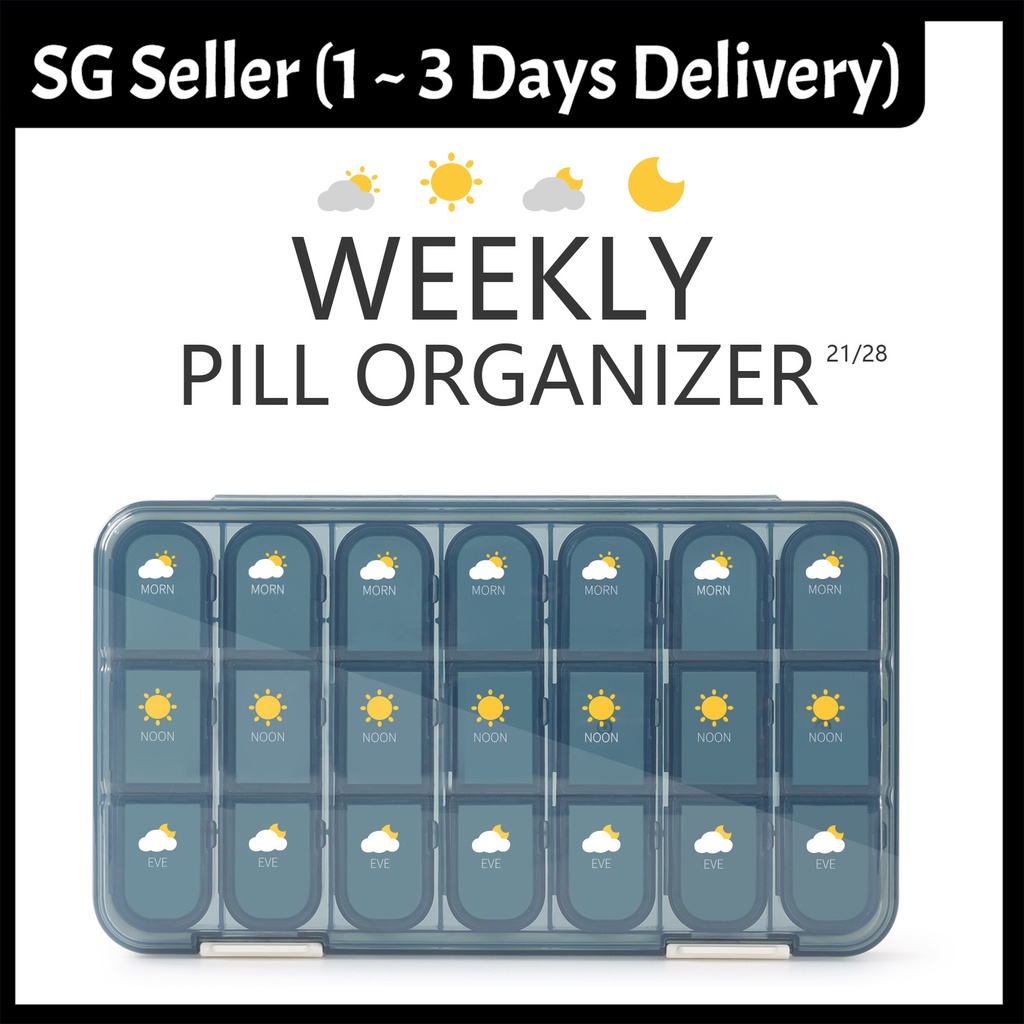 Pills Organizer | Weekly Pill Box | Travel Medicine Box | 7 Days ...