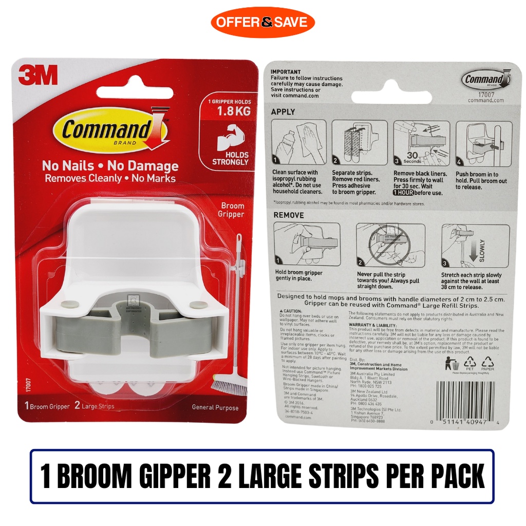 [Local Set] 3M Command General Purpose Hooks Ceiling Hooks Clothes Hook ...