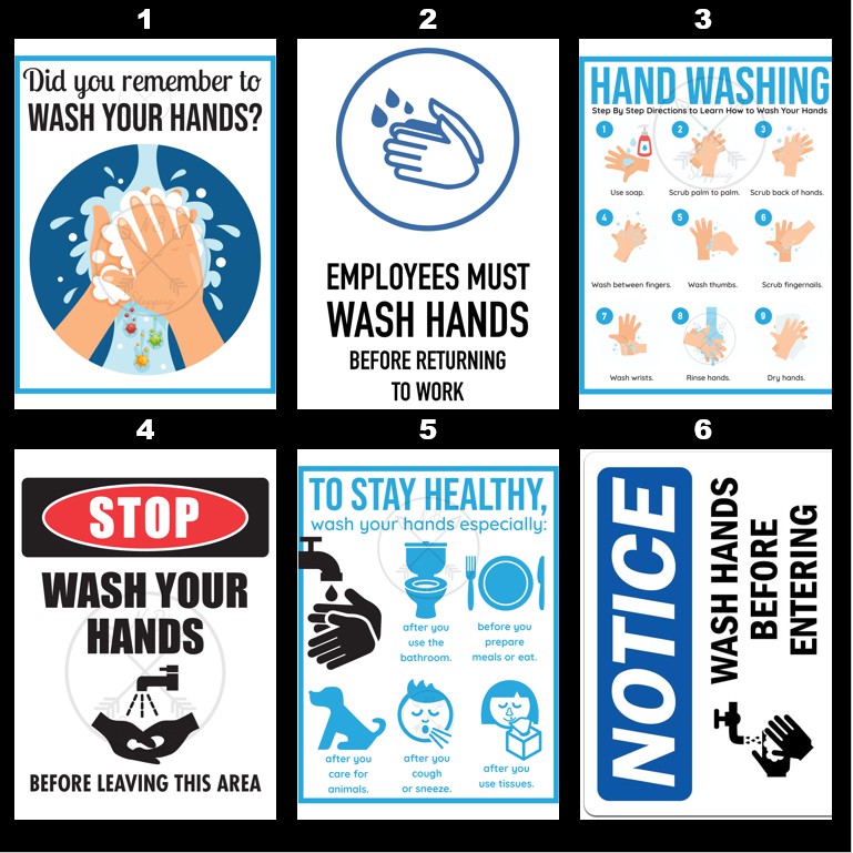 Wash Hands Sign Board Pandemic Wall Decor Poster No Frame Laminated ...